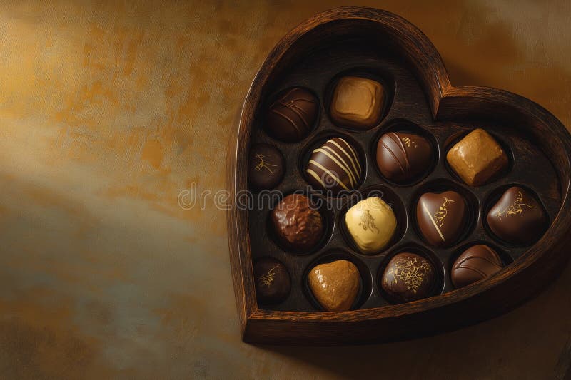 Heart-Shaped Chocolate Box: Shared Sweets and Intimate Moment Stock ...