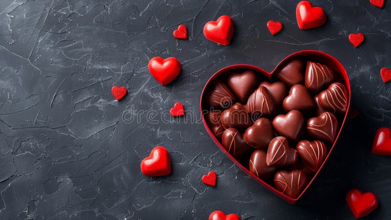 Heart-shaped Chocolate Box Top-down View Stock Illustration ...