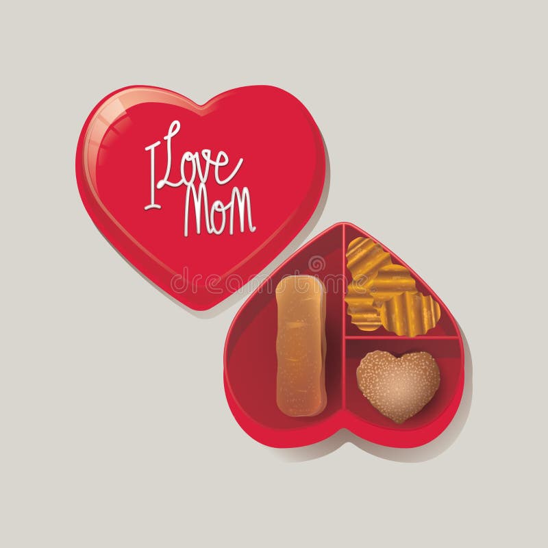 Heart Shaped Chocolate Box. Vector Illustration Decorative Design Stock ...