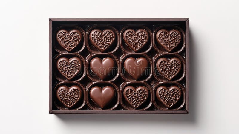 Heart Shaped Chocolate Candies in a Box Stock Illustration ...