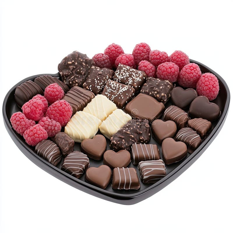 Heart Shaped Chocolate Raspberry Platter Stock Photos - Free & Royalty ...