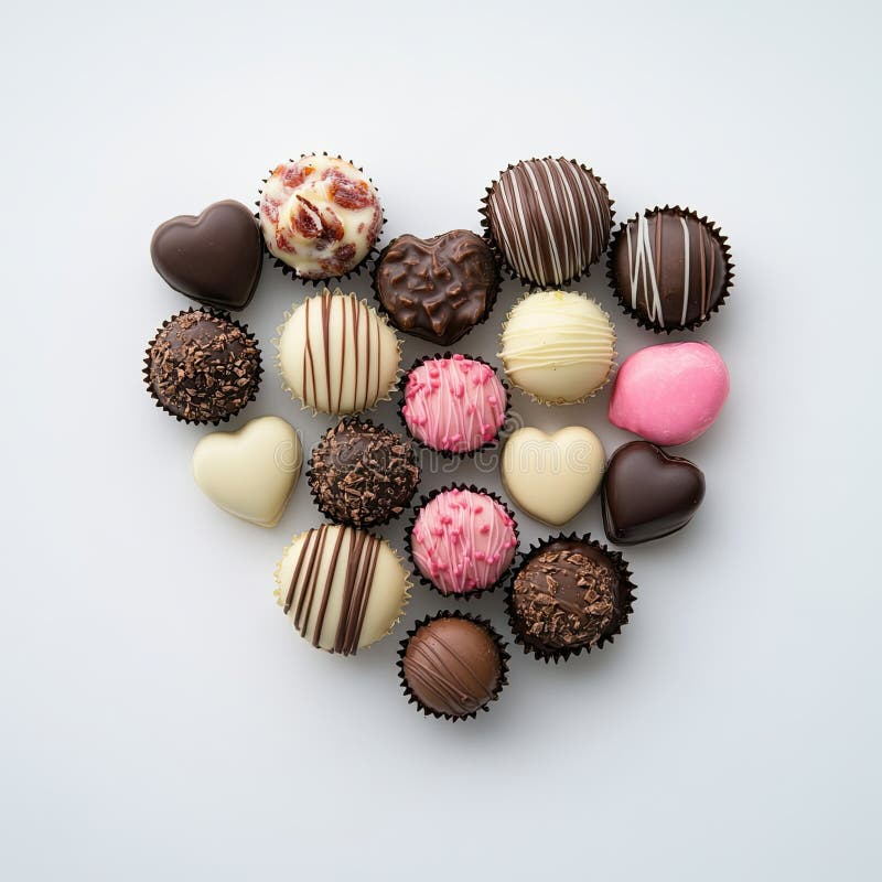 Heart Shaped Chocolate Truffles Stock Photo - Image of valentine ...