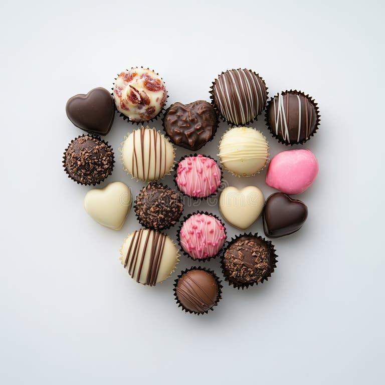 Heart Shaped Chocolate Truffles Stock Photo - Image of valentine ...