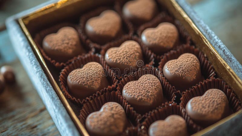 Heart Shaped Chocolates in a Gift Box Stock Illustration - Illustration ...