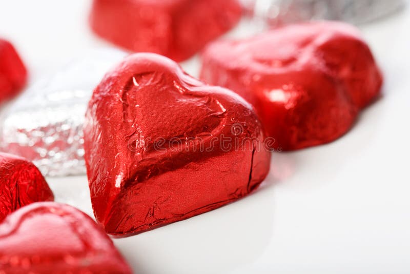 Heart shaped chocolates stock photo. Image of white, chocolate - 36645394