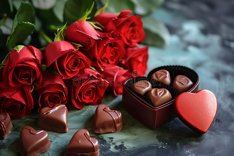 Heart Shaped Chocolates and Roses Roses and Chocolate Roses and ...