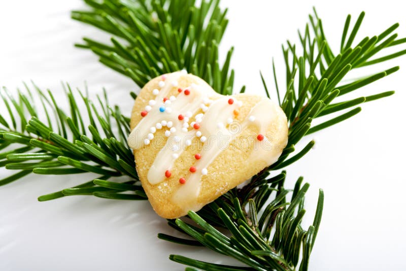 Heart Shaped Christmas Cookie Fir Twig Stock Photos - Free & Royalty ...
