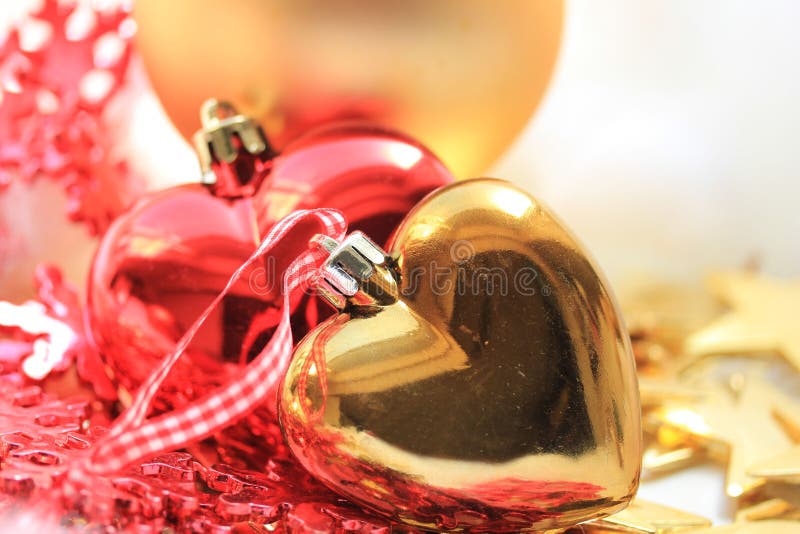 Heart Shaped Christmas Ornaments Stock Photo - Image of decorations ...