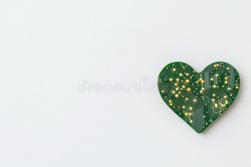 Heart-Shaped Circuit Board Symbolizing Technology and Innovation on ...