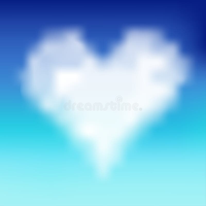 Heart shaped cloud stock vector. Illustration of bright - 28076331