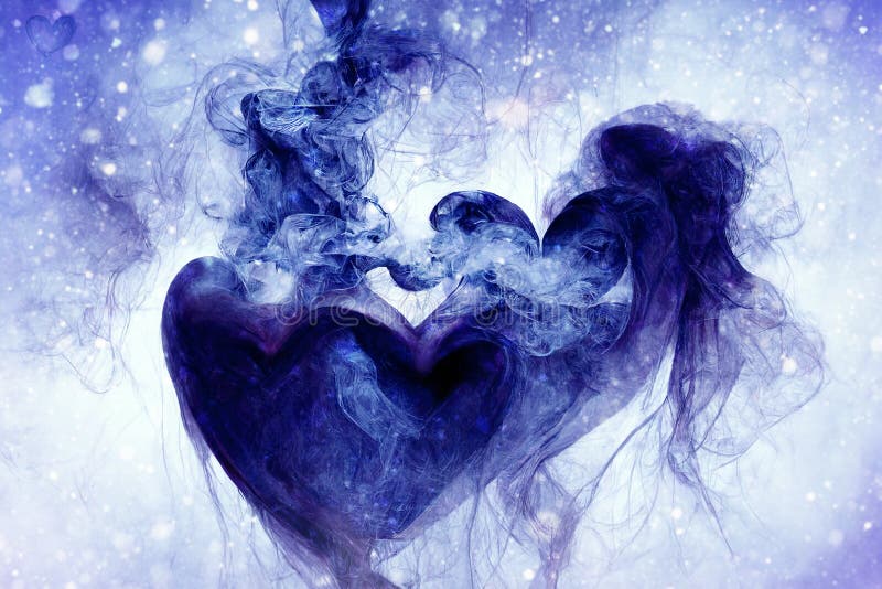 Heart Shaped Cloud, Beautiful Magic Smoke Heart. Stock Illustration ...