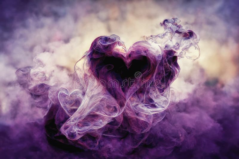 Heart Shaped Cloud, Beautiful Magic Smoke Heart. Stock Illustration ...