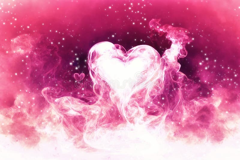 Heart Shaped Cloud, Beautiful Magic Smoke Heart. Stock Illustration ...