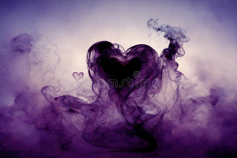 Abstract Heart Shaped Cloud, Beautiful Magic Smoke Heart. Stock ...