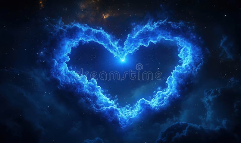 Heart-Shaped Cloud Formation in Cosmic Space with Bright Star Stock ...