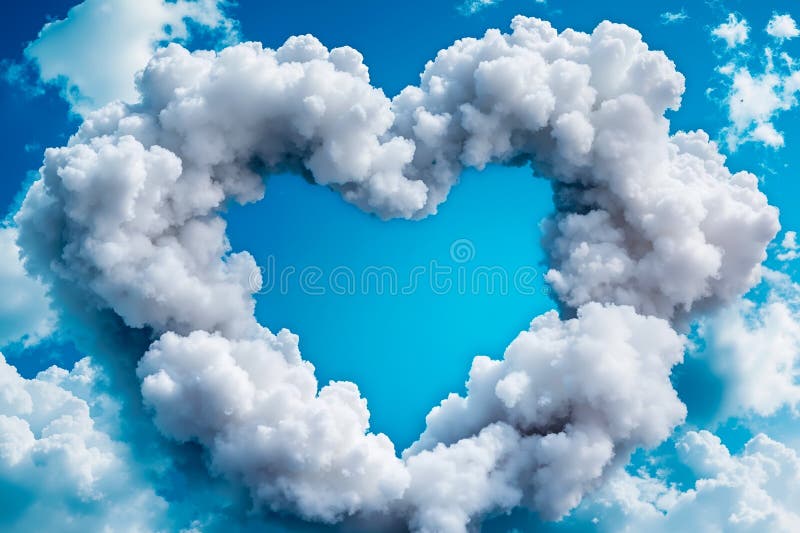 A Heart Shaped Cloud in the Shape of a Heart in the Sky Stock ...