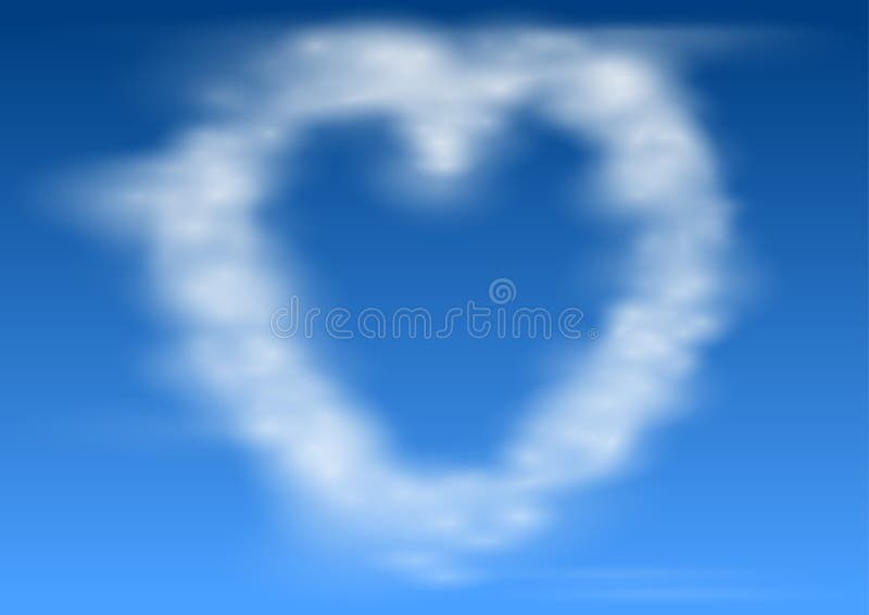 Heart Shaped Clouds stock vector. Illustration of light - 51030261