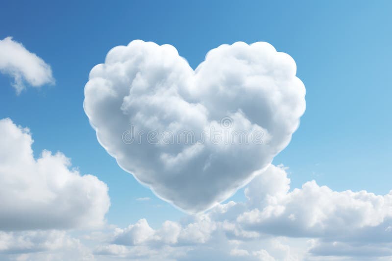Heart-shaped Clouds in the Sky. Sky Background with Clouds Stock ...