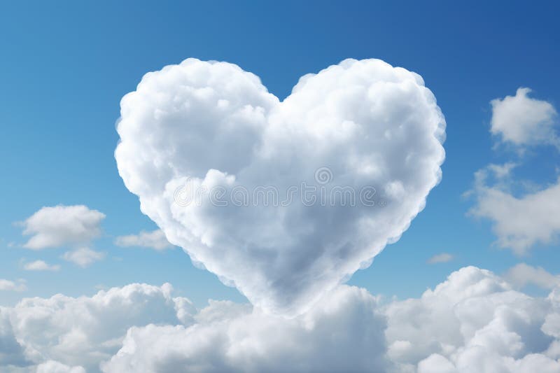 Heart-shaped Clouds in the Sky. Sky Background with Clouds Stock ...