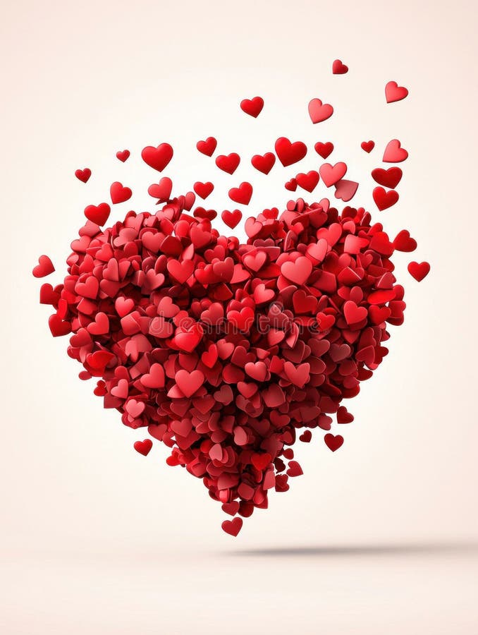 Heart Shaped Cluster of Red Hearts Stock Illustration - Illustration of ...