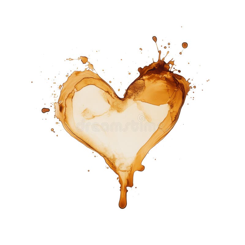 Heart Shaped Coffee Stain Isolated Stock Illustration - Illustration of ...