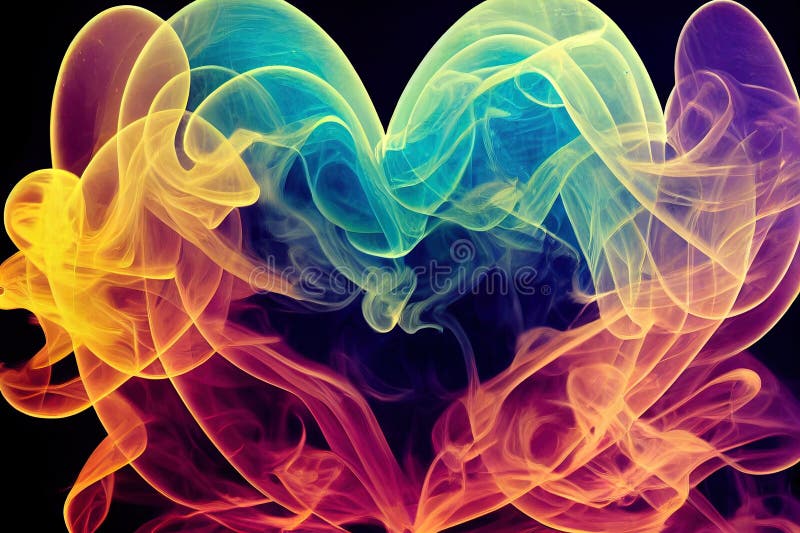 A Heart Shaped Colored Smoke is Shown in this Image of a Heart Shaped ...