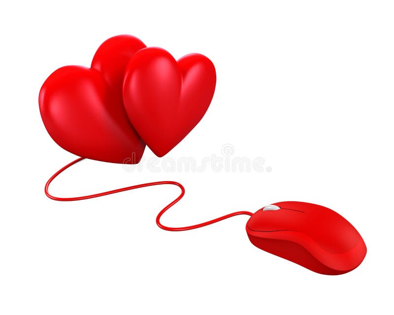 Heart Shaped and Computer Mouse Stock Illustration - Illustration of ...