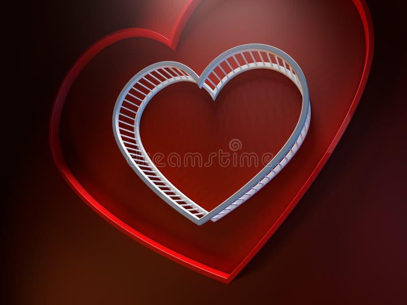 Heart Shaped Concept 3D Illustration Stock Illustration - Illustration ...