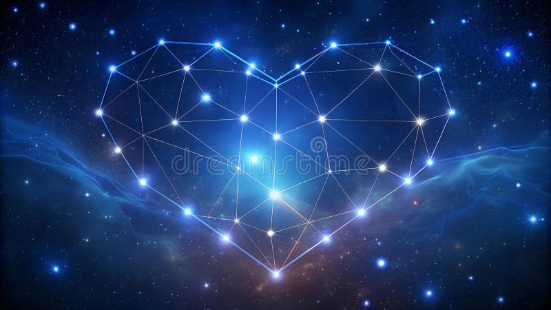 Heart-shaped Constellation Glowing in Starry Night Sky Stock ...