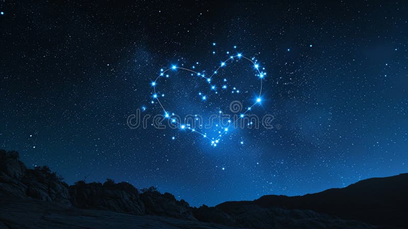 A Heart-shaped Constellation Shining Brightly in the Night Sky for ...