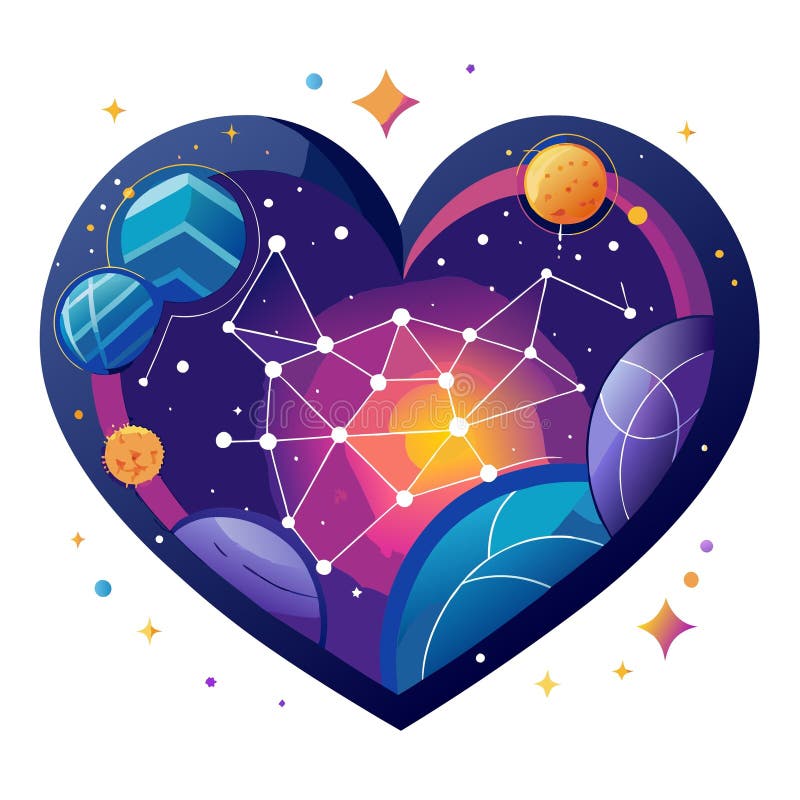 Heart Shaped Constellation in a Starry Sky Symbolizing Love and ...
