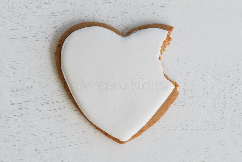 Heart Shaped Cookie with Bite Out. Stock Image - Image of snack, cookie ...