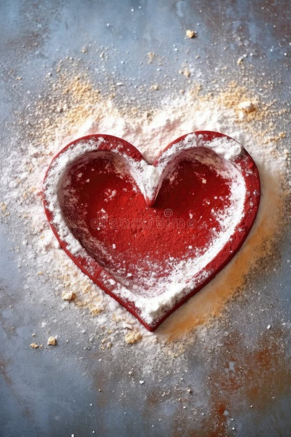 Heart-shaped Cookie Cutter on a Flour-dusted Surface Stock Photo ...