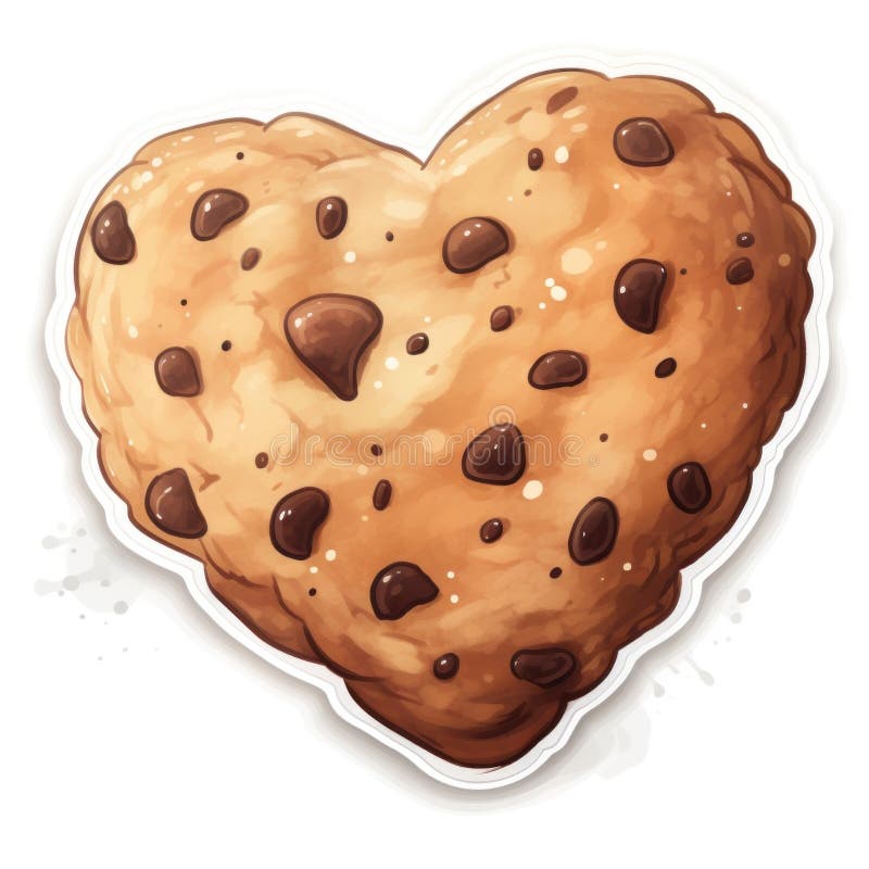 Heart Shaped Cookie Printable Sticker, Stock Illustration ...