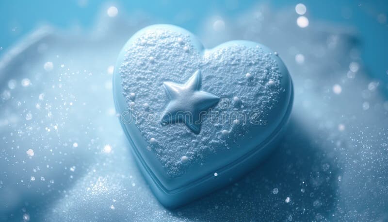 A Heart Shaped Cookie with a Star on Top of it Stock Illustration ...
