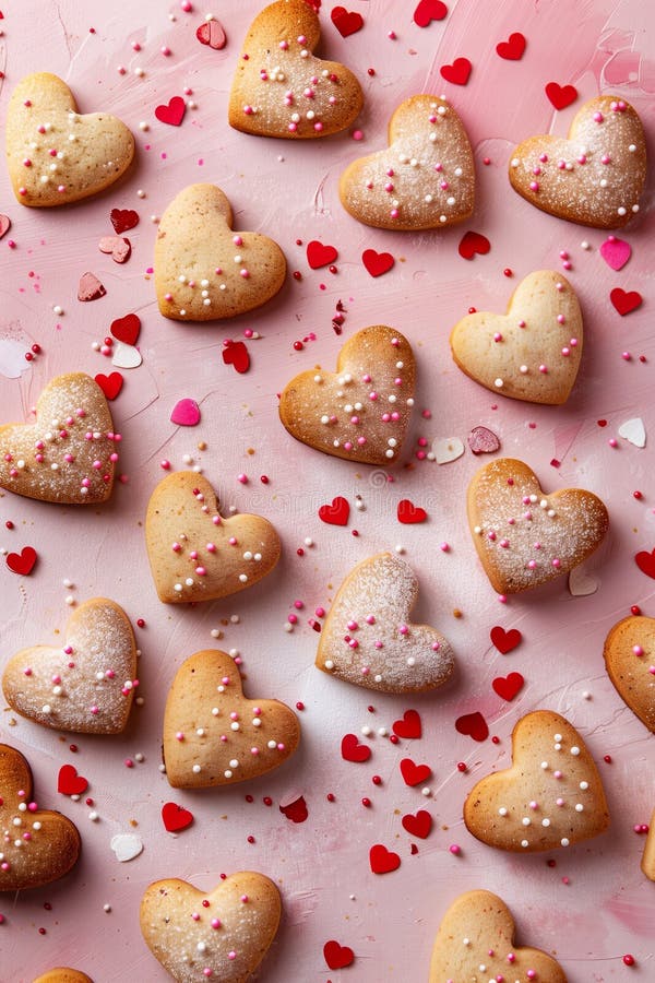Heart shaped cookies stock illustration. Illustration of tasty - 342206211