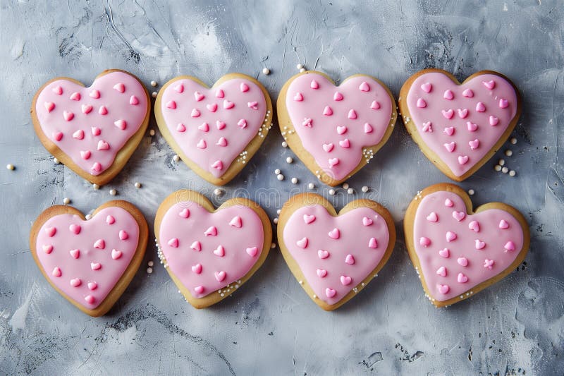 Heart shaped cookies stock illustration. Illustration of bakery - 342206324