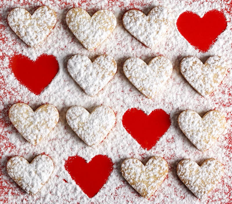 Heart Shaped Cookies for Valentine`s Day Stock Image - Image of ...
