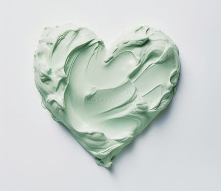 Heart-Shaped Cream Texture on White Background Stock Illustration ...