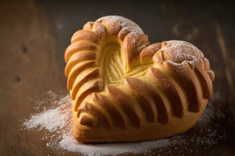 Heart-shaped Croissant Filled with Vanilla or Cinnamon Pastry Cream ...