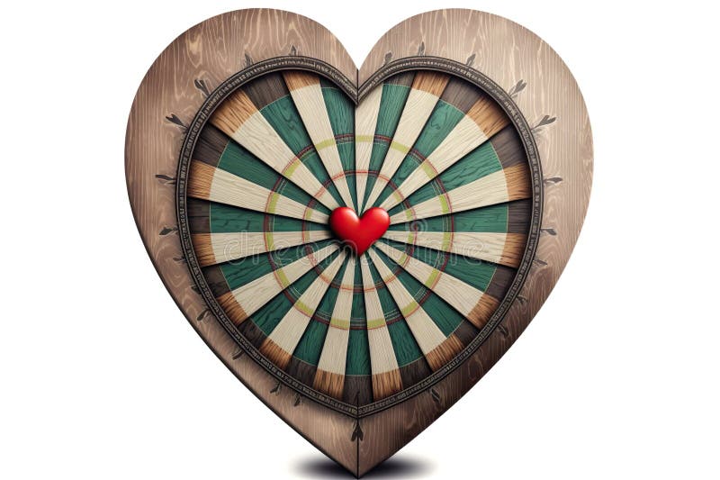 Heart Shaped Dartboard. Concept of Target for Love. Generative AI Stock ...