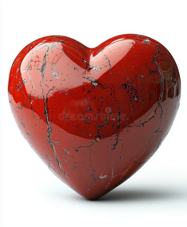 Heart-shaped Decorative Object with Glossy Red Surface and Intricate ...