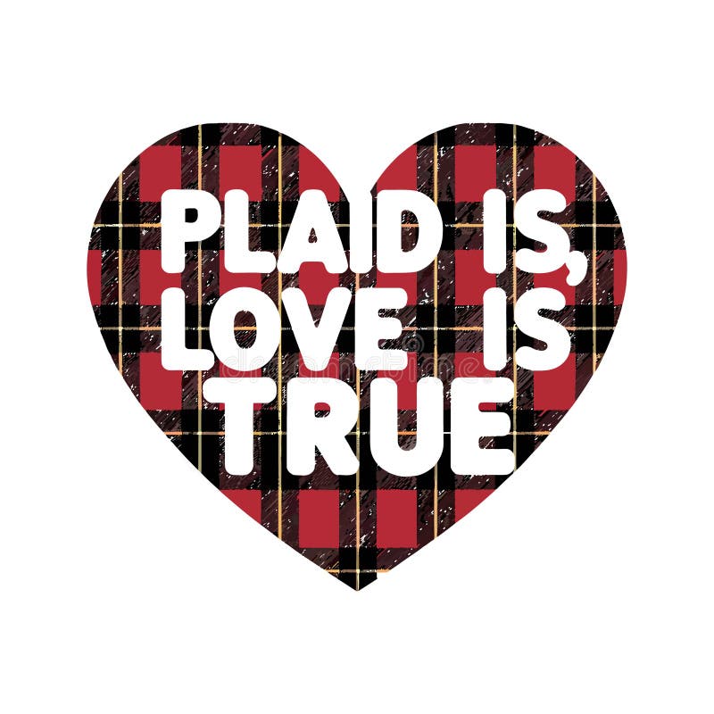 A Heart-shaped Design with a Red and Black Plaid Pattern Stock Vector ...