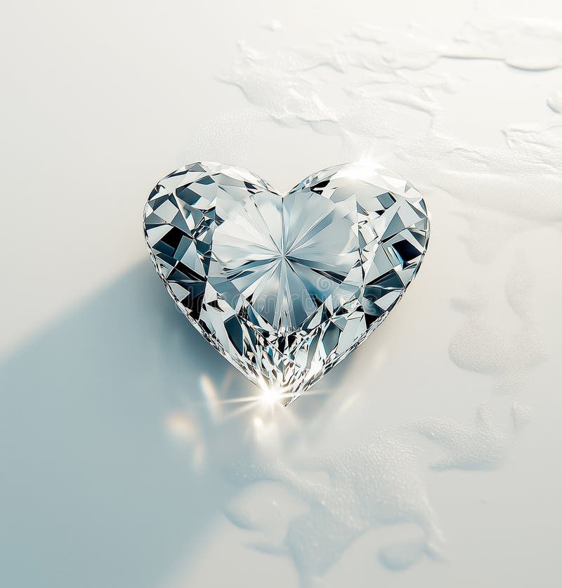 Heart-shaped Diamond Capturing Light, Creating Dazzling Reflections on ...