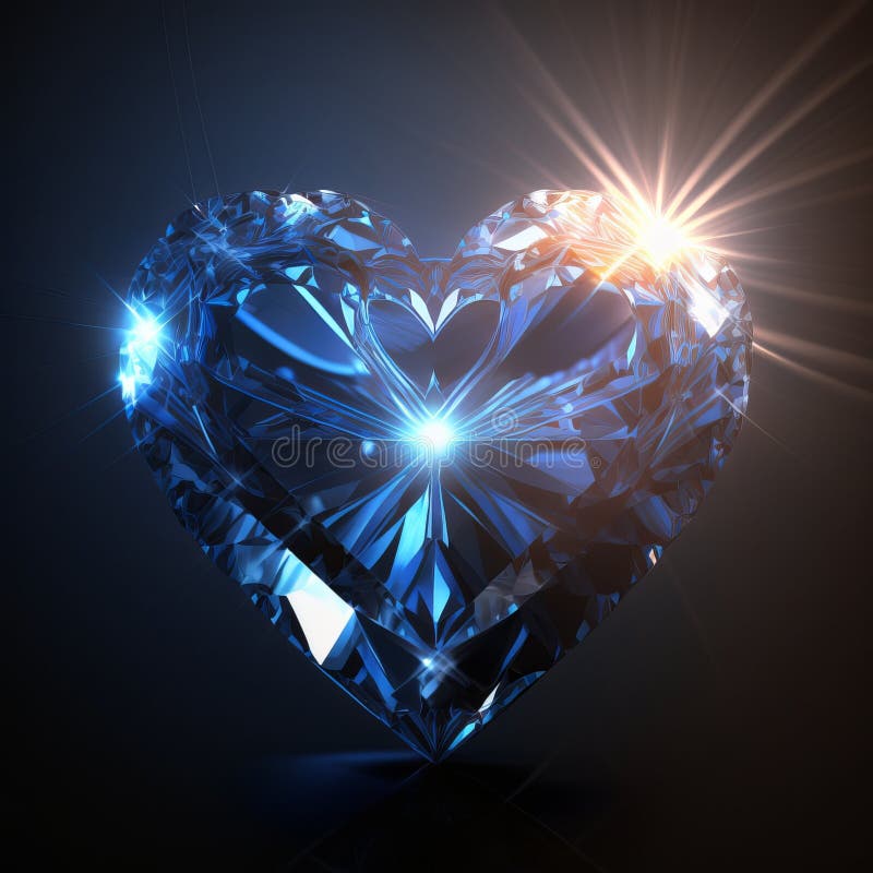 Heart Shaped Diamond Image Generative AI Stock Illustration ...