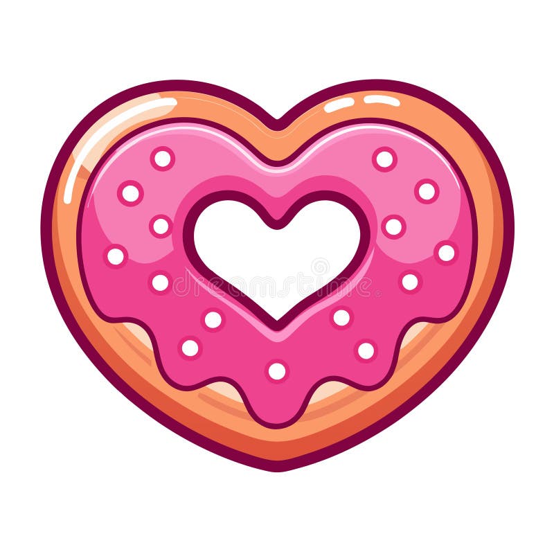 A Heart Shaped Donut with Pink Icing and a Heart-shaped Hole in the ...