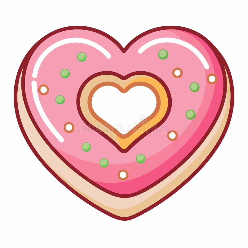 A Heart Shaped Donut with Pink Icing and a Heart-shaped Hole in the ...
