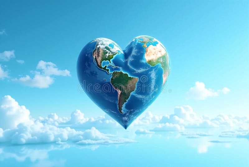 Heart-shaped Earth, the Concept of the Love of the World Stock ...