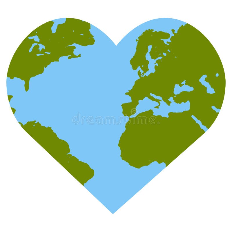 Heart-shaped planet stock vector. Illustration of continent - 22333967