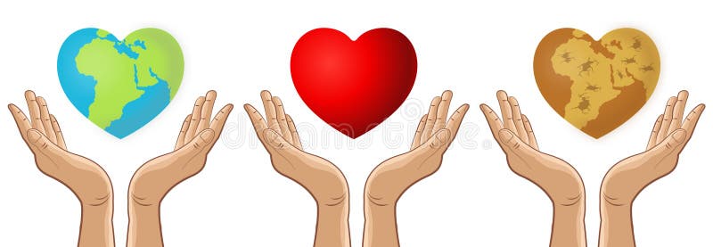 Heart Shaped-Earth, Red Heart and Dying Heart Shaped-Earth Stock ...